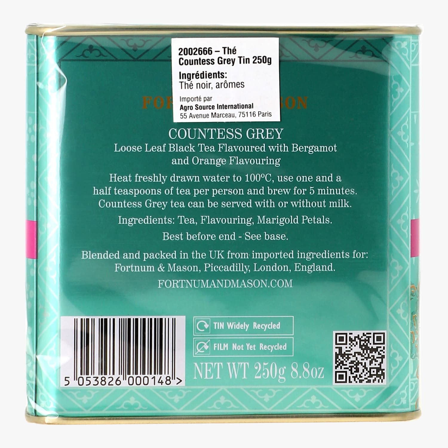 Boîte à thé noir Countess Grey - Fortnum & Mason