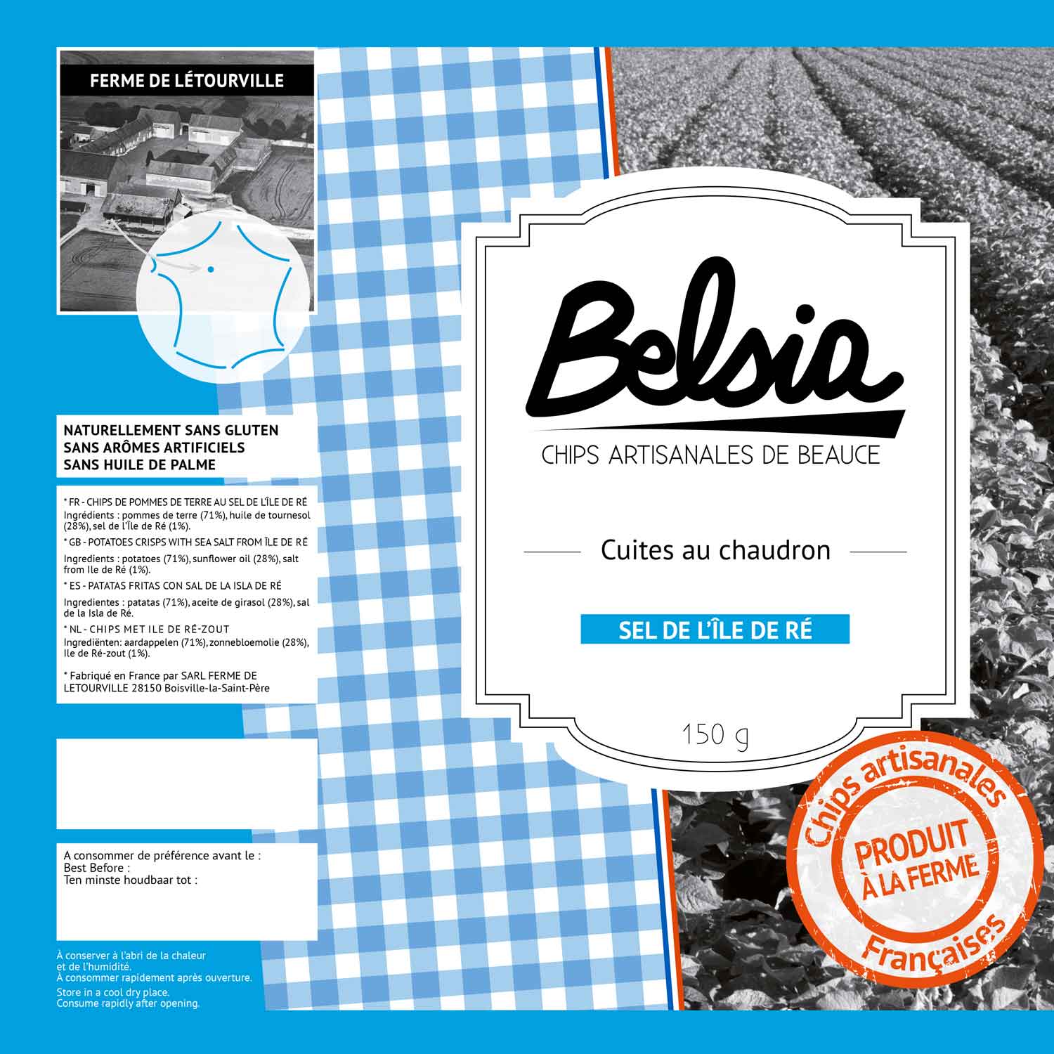 Chips artisanales de Beauce, cuites au chaudron - Belsia