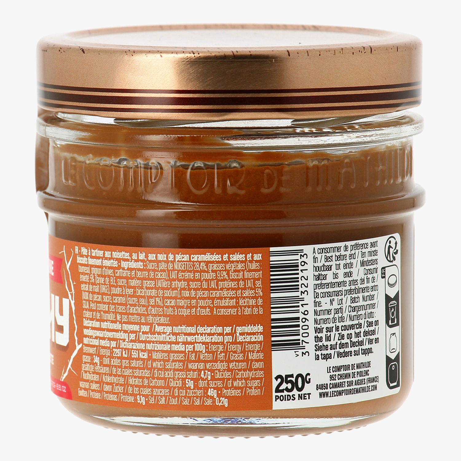 Pâte à tartiner lait noisette, crunchy pécan et feuilletine - Le ...
