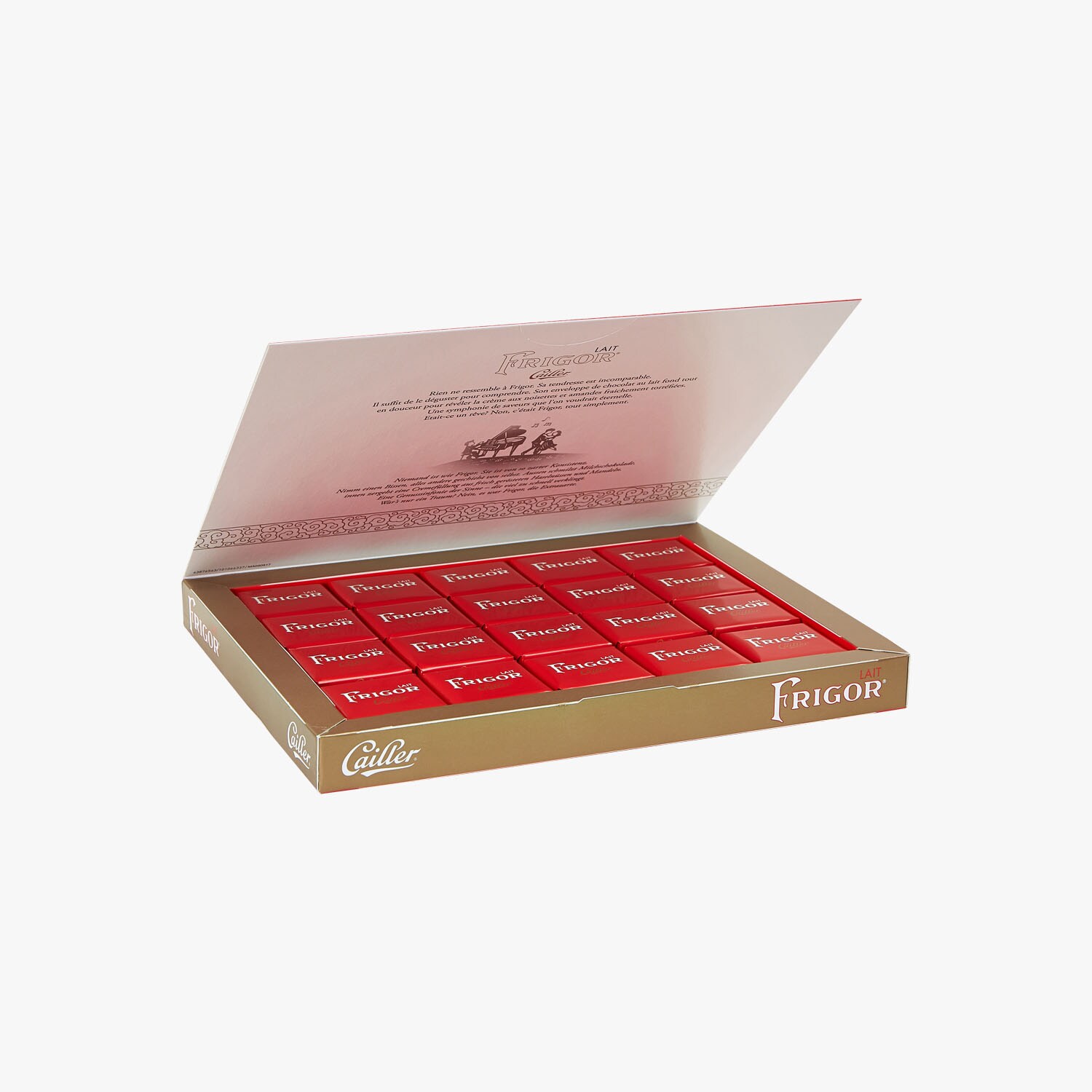 40 chocolats suisses au lait fourrés à la crème aux noisettes et ...