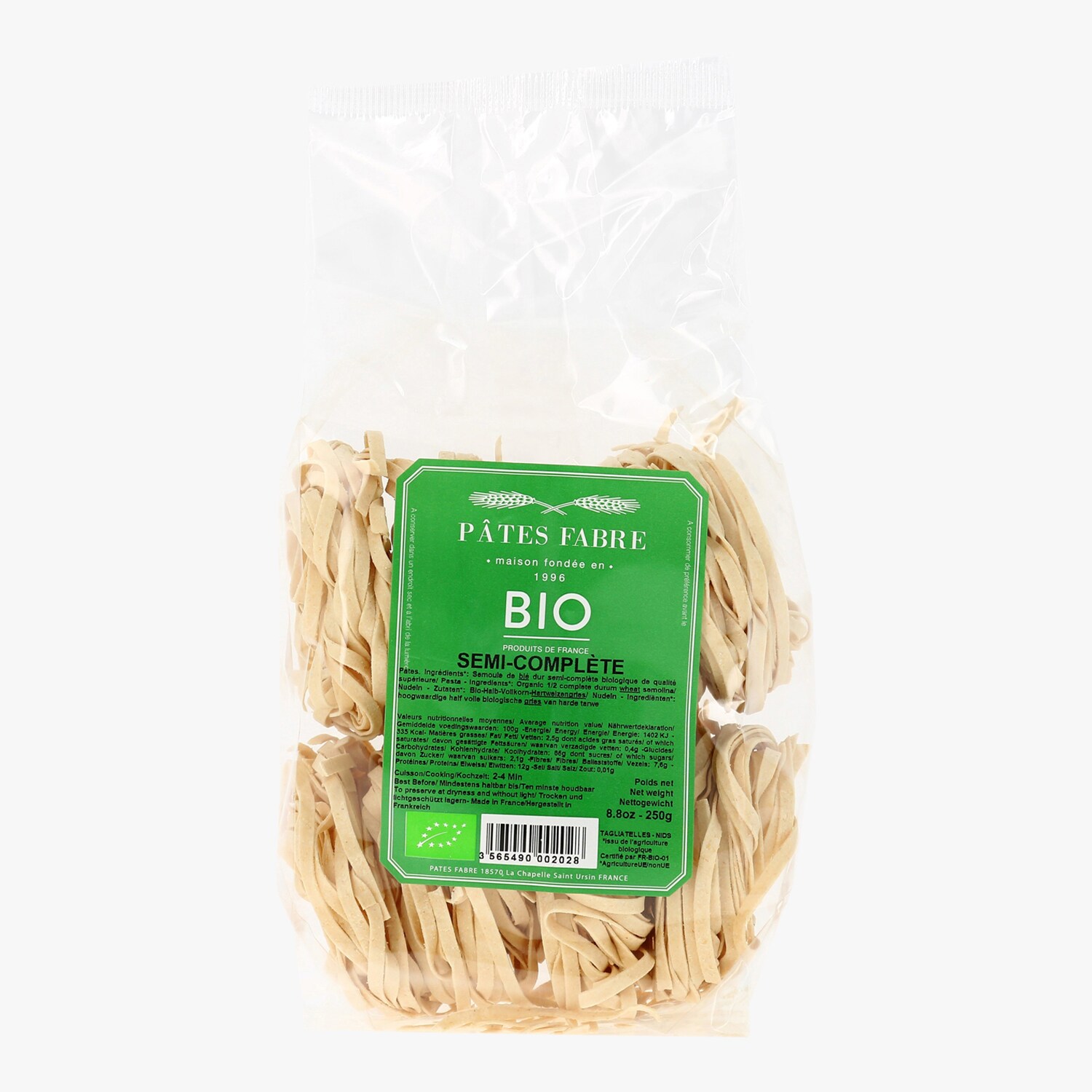 Pâtes bio semi-complètes - Pâtes Fabre