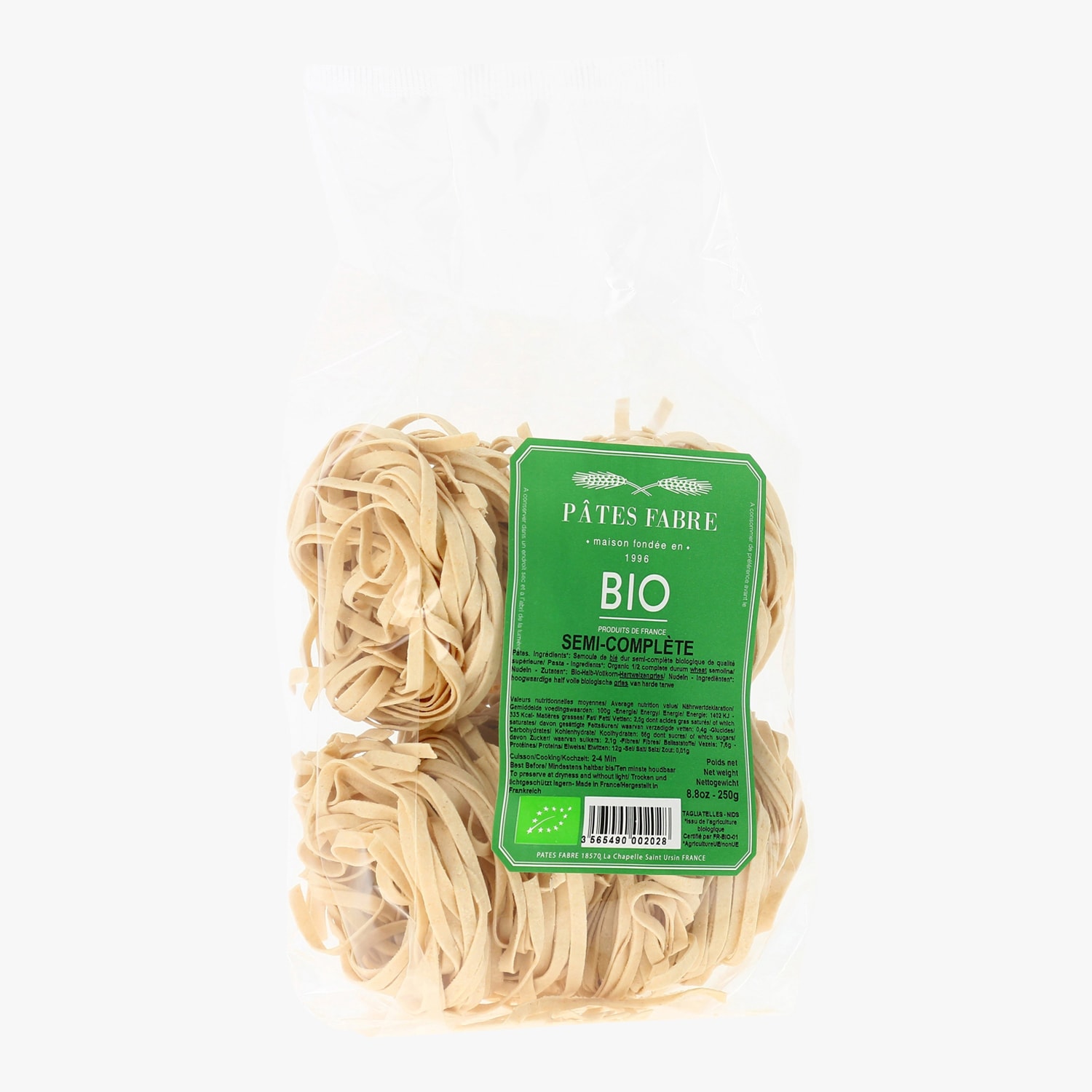 Pâtes bio semi-complètes - Pâtes Fabre