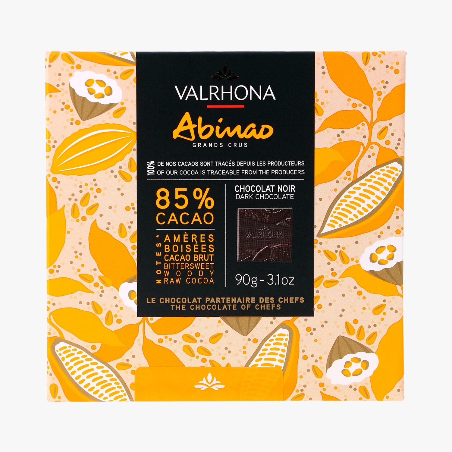 Coffret 18 carrés Chocolat Abinao 85 % - Valrhona